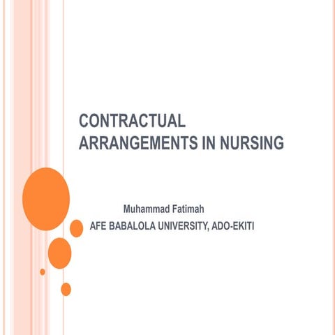 Contractual arrangements in nursing | PPTX