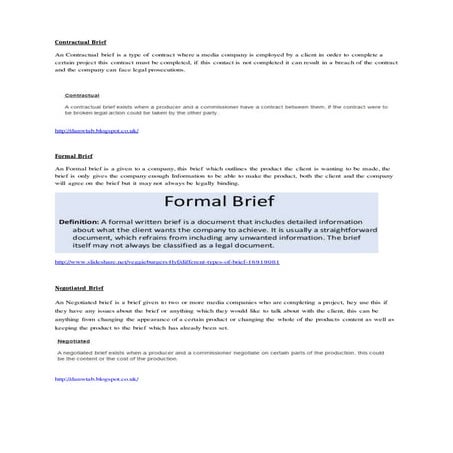 Different types of design briefs | DOCX