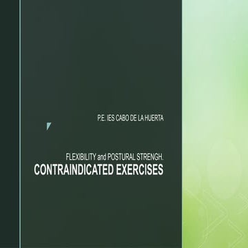 CONTRAINDICATED EXERCISES english grade 10th | PPTX