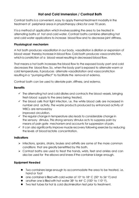 Contrast bath Lecture Notes | DOC