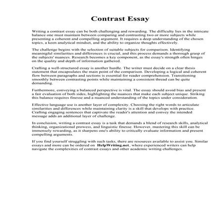 Contrast Essay | PDF