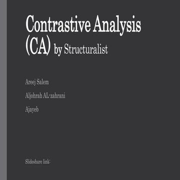 Contrastive analysis (ca) | PPT