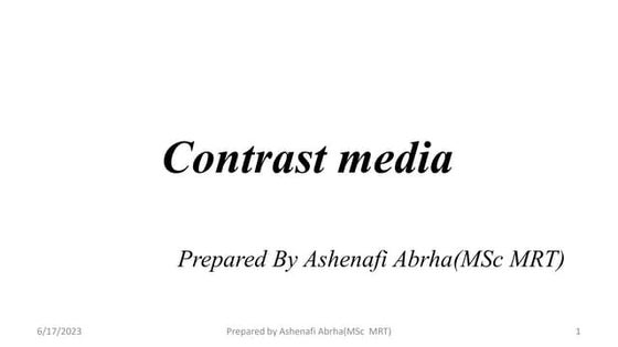 Contrast media | PPT | Chemistry | Science