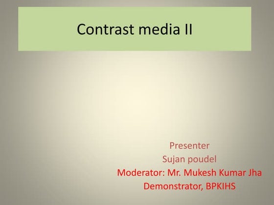 Contrast media | PPT | Chemistry | Science