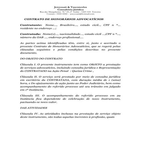 Contrato advocatício | DOC