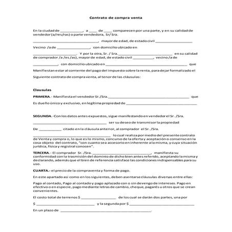 Contrato de compra venta (Selene) | DOCX