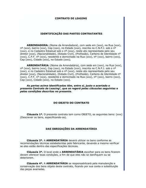 Contrato De Arrendamento De Propriedade Rural Para Exploraçã