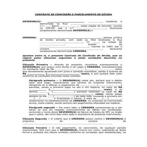 Contrato de Parcelamento | PDF