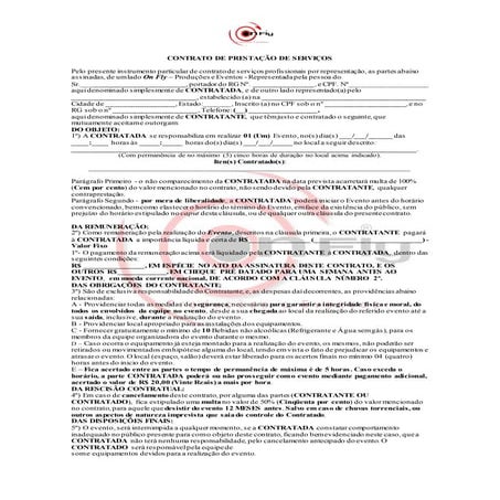 Modelo Contrato de Prestação de Serviços Oficial | DOC