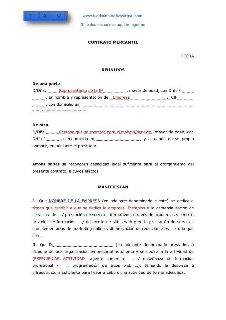 Ejemplo De Carta Mercantil