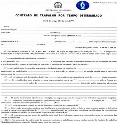 Contrato trabalho tempo determinado | PDF