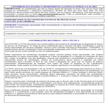 Contribuição conapra 029 cnap | PDF