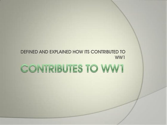 World War I Power Point | PPT