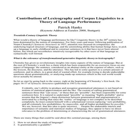 contributions of lexicography and corpus linguistics to a theory of ...