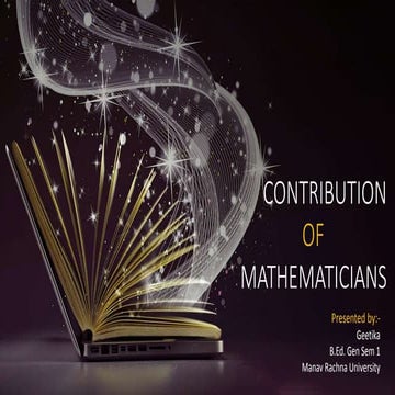 Contributions of Mathematicians by Geetika | PPT