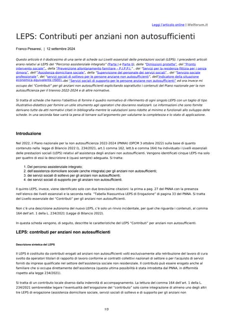 LEPS: la supervisione del personale dei servizi sociali | PDF