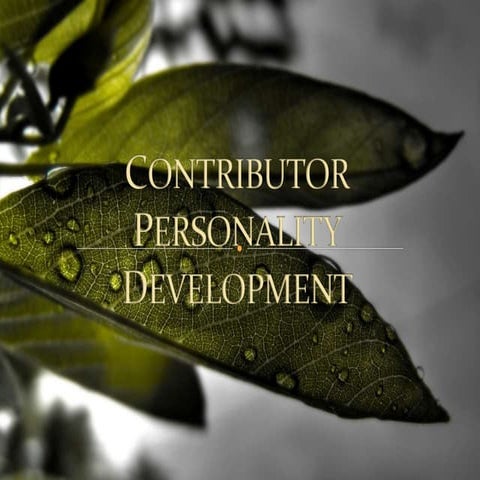Contributor Personality Development | PPTX