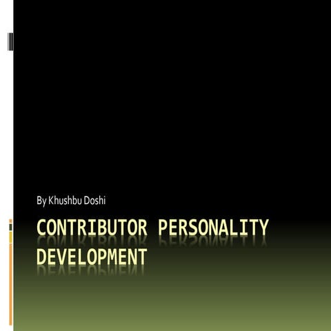 Contributor personality development | PPT