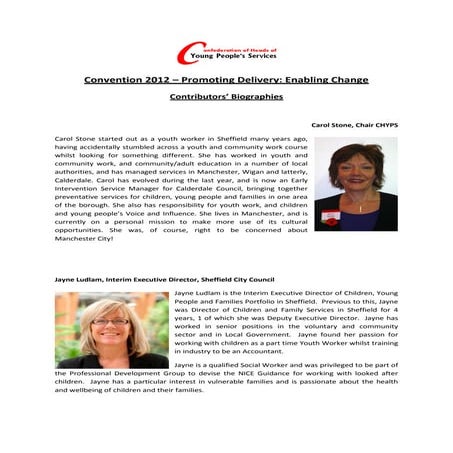 Contributor's biographies 2012 chyps convention finalver | PDF