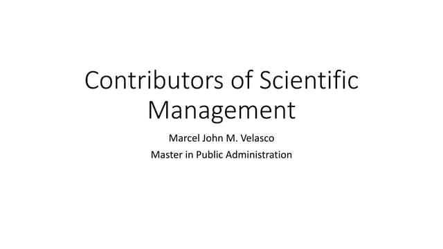 Scientific management Theory By FW Taylor | PPTX