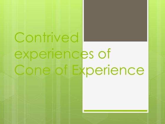 Lesson 6 contrived experience | PPT | Science