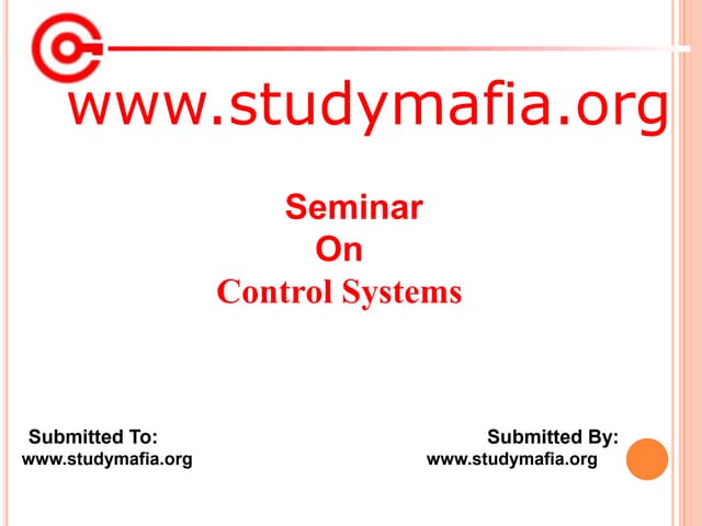 Control systems engineering | PPTX