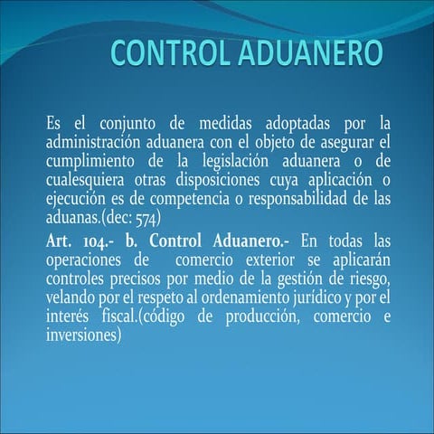 Control aduanero presentar | PPT