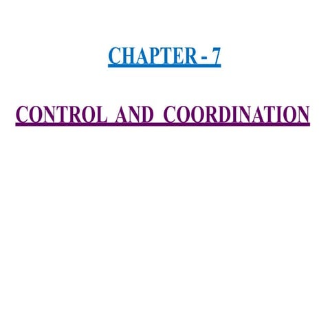 Control and coordination | PPTX
