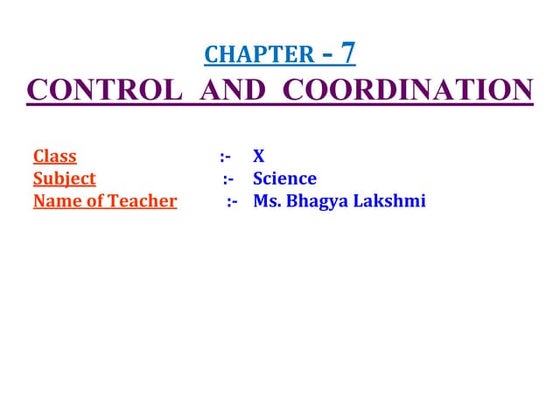 CONTROL AND COORDINATION class-10 chapter-7(bio).pptx