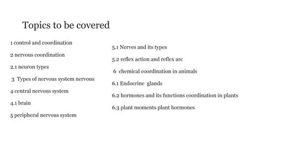 CBSE - Grade 10 - Science - Biology - Ch 2 - Control and Coordination ...