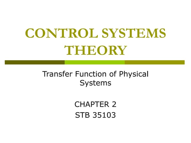 Transfer function of Mechanical translational system | PPTX