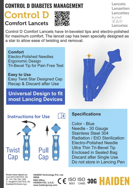 Control D AST - Alternate Site Testing for Blood Glucose | PDF