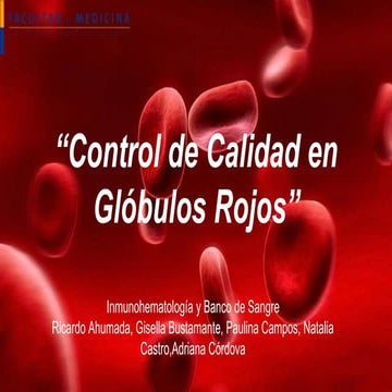Control de calidad glóbulos rojos | PPTX
