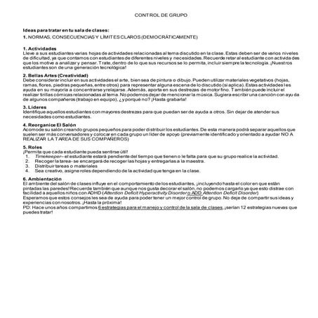 Control-de-grupo nivel preescolar. presentación | PPTX