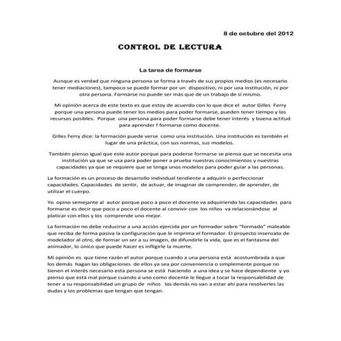 Control de lectura | DOC