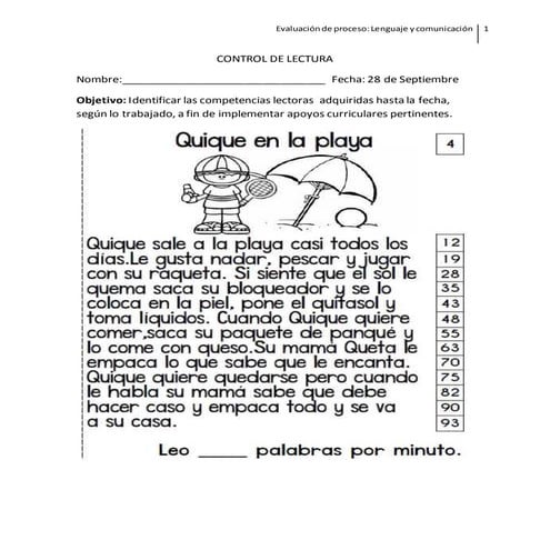 Control de lectura que qui | DOCX