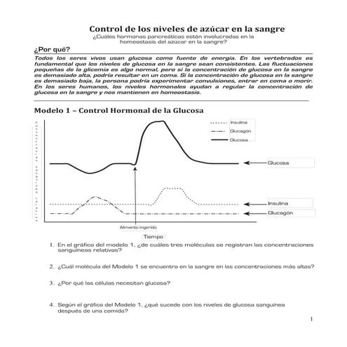 Control de los niveles de glucosa sanguínea (glicemia). Guía para ...