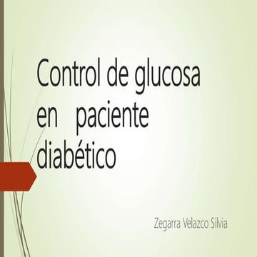 Control de paciente con diabetes | PPT
