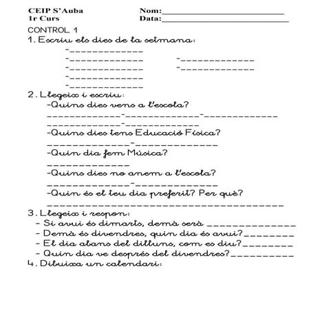 Control dies de la setmana | PDF