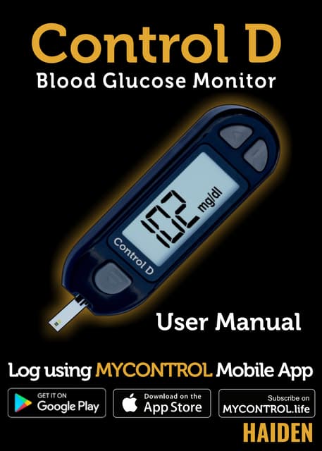 Control D Blood Glucose Monitor - Manual (mmol) | PDF