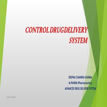 Control drug delivery system | PPTX | Chemistry | Science