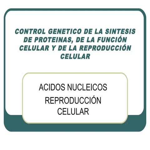 Control genetico de la sintesis de proteinas, | PPT