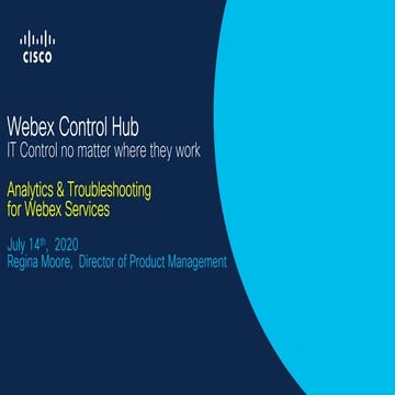 Webex Control Hub - IT Control no matter where they work | PDF