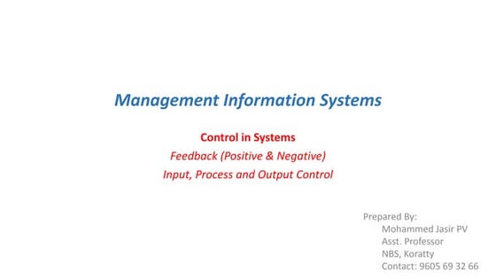 System concept in MIS | PPTX | Operating Systems | Computer Software ...