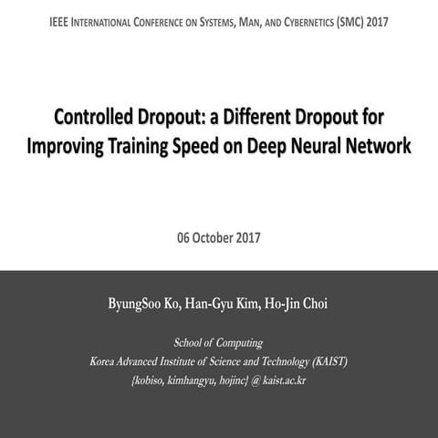 Controlled Dropout A Different Dropout For Improving Training Speed On