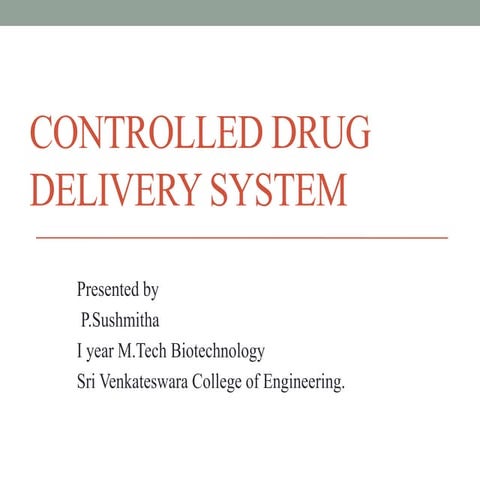 Controlled drug delivery system | PDF