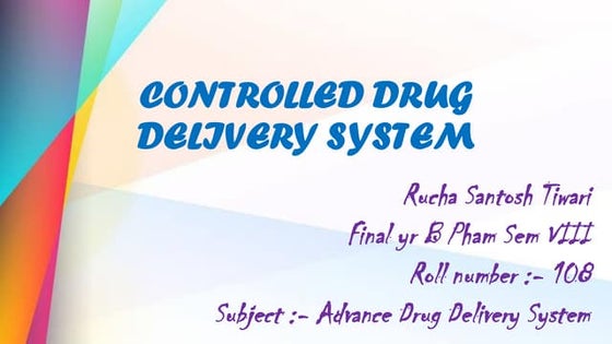 Novel Drug Delivery System (NDDS) | PPTX | Substance Abuse | Diseases ...