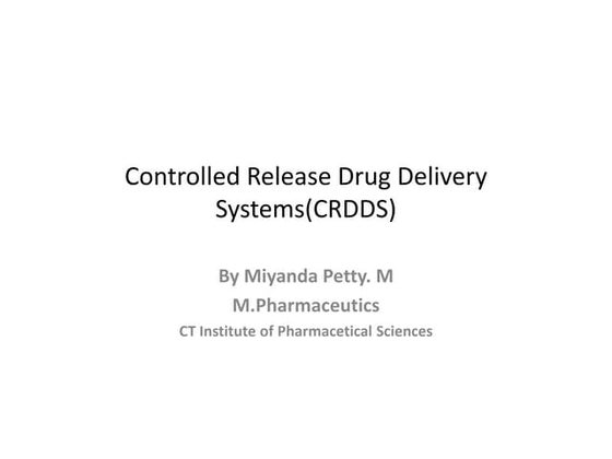 Controlled drug delivery system | PPTX | Digestive Disorders | Diseases ...