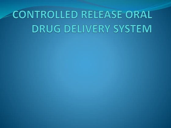 Mechanism of drug release by pd | PPTX | Chemistry | Science