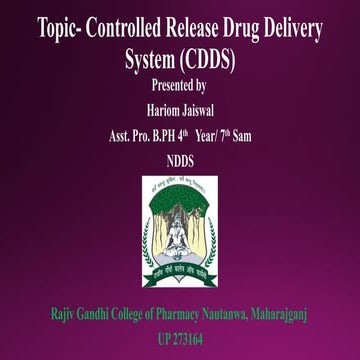 Controlled drug delivery system | PPTX